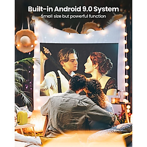 Mini Projector, ETOE D1 EVO Android 9.0 Projector, Video Projector with ESPN, Prime Video, YouTube, 5G WiFi & Bluetooth, Keystone Correction, Compatible with iOS/Android/Windows/USB/HDMI