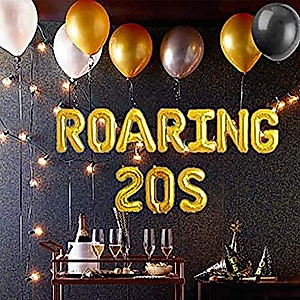 JeVenis Roaring 20s Balloons Great Gatsby Birthday Decor 20th Birthday Party Balloons 20 Anniversary Decorations Roaring 20s Flapper Party Roaring Twenties Birthday Balloon