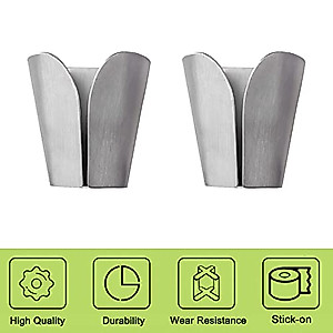 UFURMATE Towel Hooks, 4Pcs Self-Adhesive Towel Hooks Stainless Steel Kitchen Towel Holders Tea Towel Hangers Wall Mounted for Kitchen, Bathroom, Shower