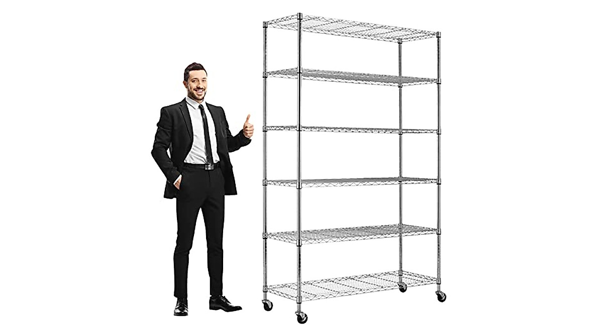 YYkokocat 6-Tier Adjustable Storage Shelves Heavy Duty Wire Shelving ...