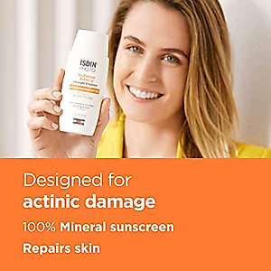ISDIN Eryfotona Actinica Zinc Oxide and 100% Mineral Sunscreen Broad Spectrum SPF 50+, No White Cast, Suitable for Sensitive Skin, 3.4 Fl Oz