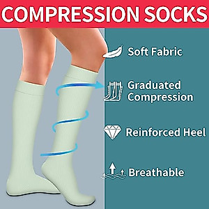 Laite Hebe 4 Pairs-Compression Socks for Women&Men Circulation-Best Support for Nurses,Running,Athletic
