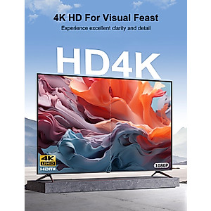 XAOSUN Right Angle HDMI 2.0 Cable 6.6 Feet, Strong Anti-Interference, 18Gbps High Speed Support 4K@60Hz,3D 1080P,HDR,ARC,90 Degree HDMI Cable for MacBook pro 2023,Monitor,ps4/5,Xbox,Fire TV and More