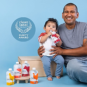 Serenity Kids 6+ Months Baby Food Pouches Puree Made With Ethically Sourced Meats & Organic Veggies | 3.5 Ounce BPA-Free Pouch | Grass Fed Beef, Kale, Sweet Potato | 1 Count