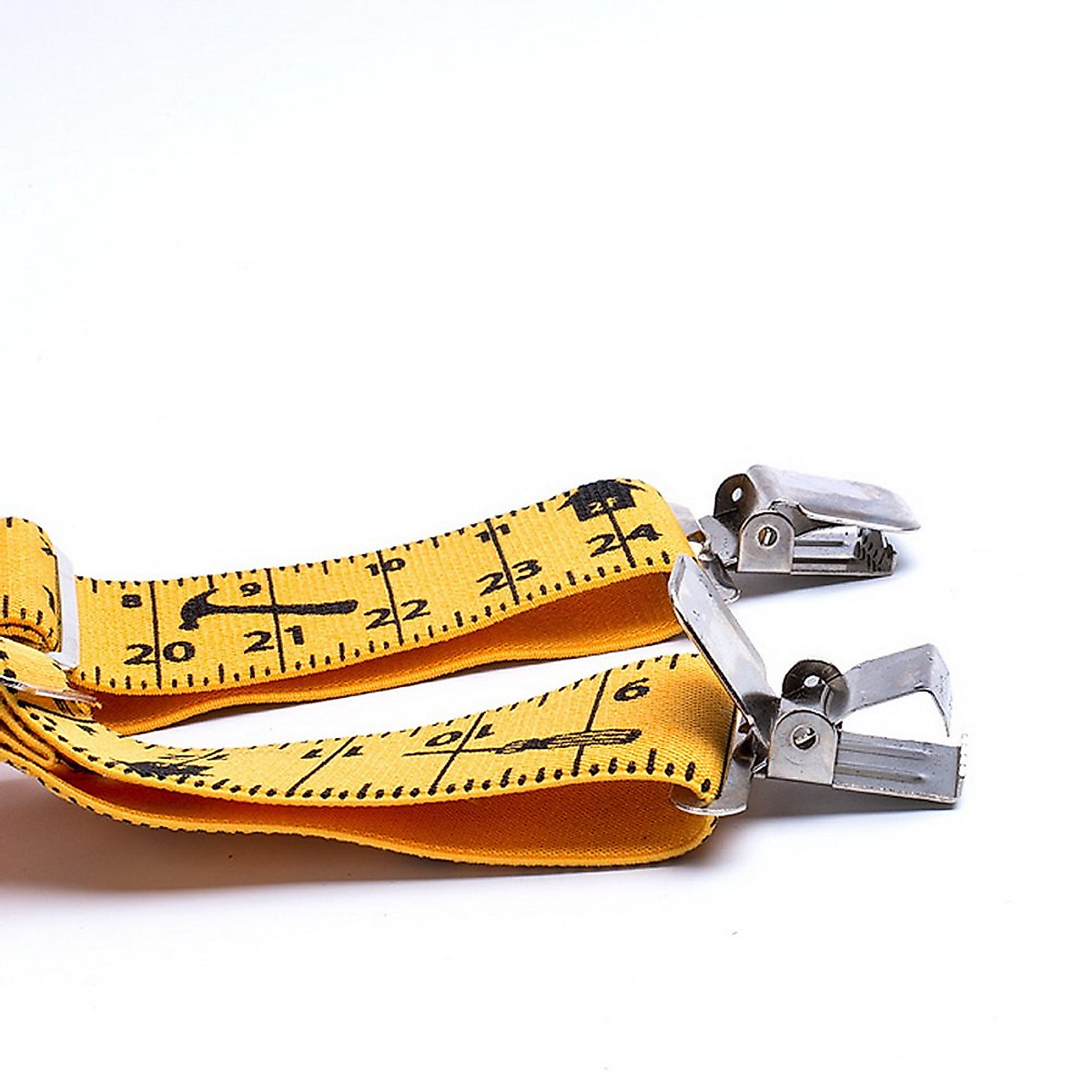 Mens Suspenders 2" Wide Adjustable and Elastic Braces X Shape with Very Strong Clips - Heavy Duty tape measure suspenders for men (Rule)