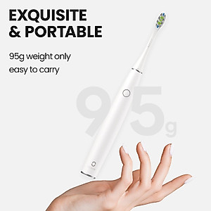 Oclean Air 2 Sonic Electric Toothbrush, Ultra Quiet Toothbrush 40000 VPM Motor,2.5 Hour Fast Charge for 40 Day Use,2 Min Built-in Timer,Power Rechargeable Toothbrushes for Adults- White