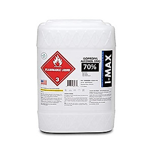 Isopropyl Alcohol 70% - 5 Gallons of High Purity IPA - Includes One Spigot- Made in USA - HDPE Pail