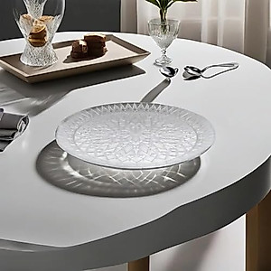 Clear Round Cake Platter - 13" | 1 Plastic Serving Platter and Tray for Party Catering, Perfect Large Disposable Serving Tray for Appetizer, Cake, & Party Food Display