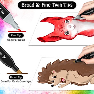 Alcohol Markers Set, 80 Color Dual Tip Art Markers for Kids & Adults, Drawing & Painting Pens with Case