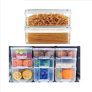 Swity Home Set of 2 Pasta Storage Containers ，Airtight Spaghetti Container Storage With Locking Lids ， BPA-Free Pasta Canister Set