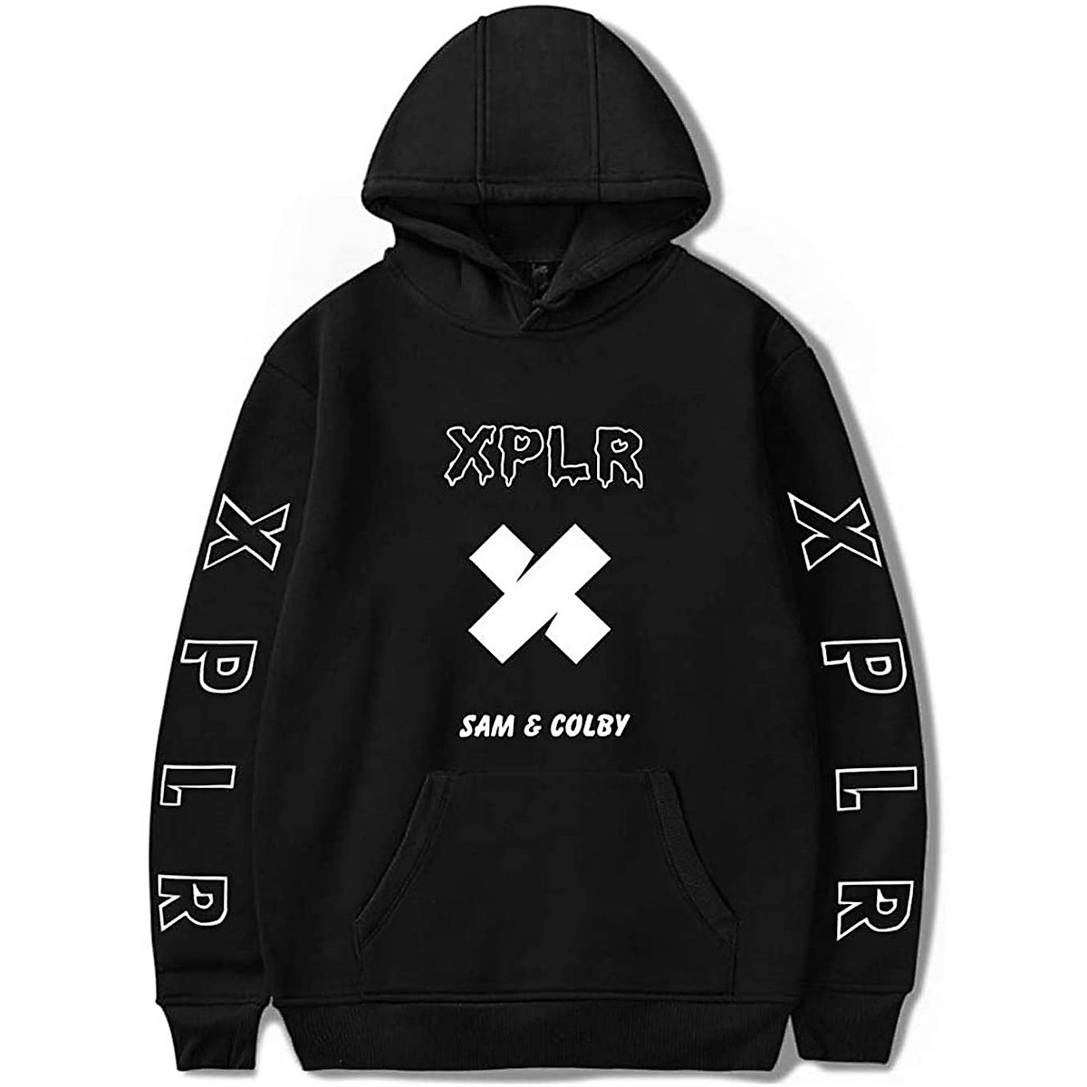 WAWNI Sam and Colby Merch XPLR Printed Harajuku Streetwear 90s Fashion Hoodie Men Women's Pullover Sweatshirt (A34409-1,M)