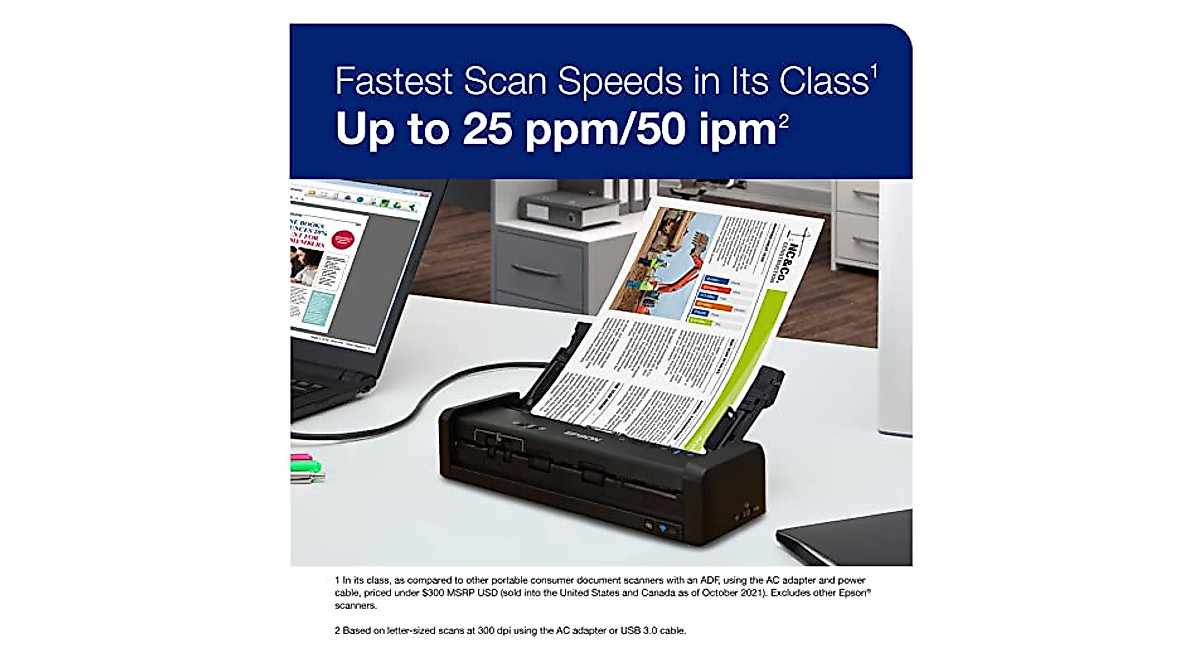 Epson ES-300W Wireless Portable Scanner: Fast Duplex Scans