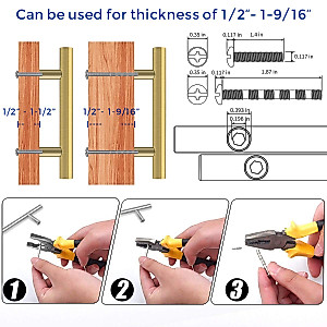 Ravinte 30 Pack 5 Inch Cabinet Pulls Brushed Brass Stainless Steel Kitchen Drawer Pulls Cabinet Handles 5”Length, 3” Hole Center