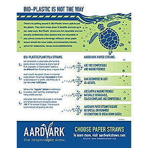 Aardvark 7.75" White Jumbo Eco-Flex Paper Straws, 4,800 ct