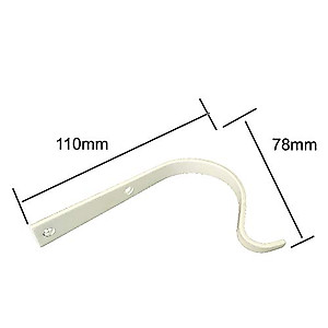 4 Pieces Metal Wall Hook Plant Hanger Bracket Decorative Iron Wall Hooks Decorative Coat Hook Metal Lantern Bracket for Hanging Baskets Lantern Artworks Home Decor Come with Screws, White