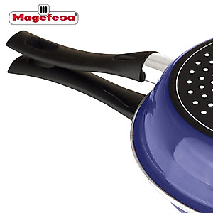 MAGEFESA ® Frittata spanish tortilla frying pan, 9.4 in, blue, double layer non-stick frying pan, vitrified steel, compatible with all types of fire, including induction, Dishwasher safe, Ergonomic