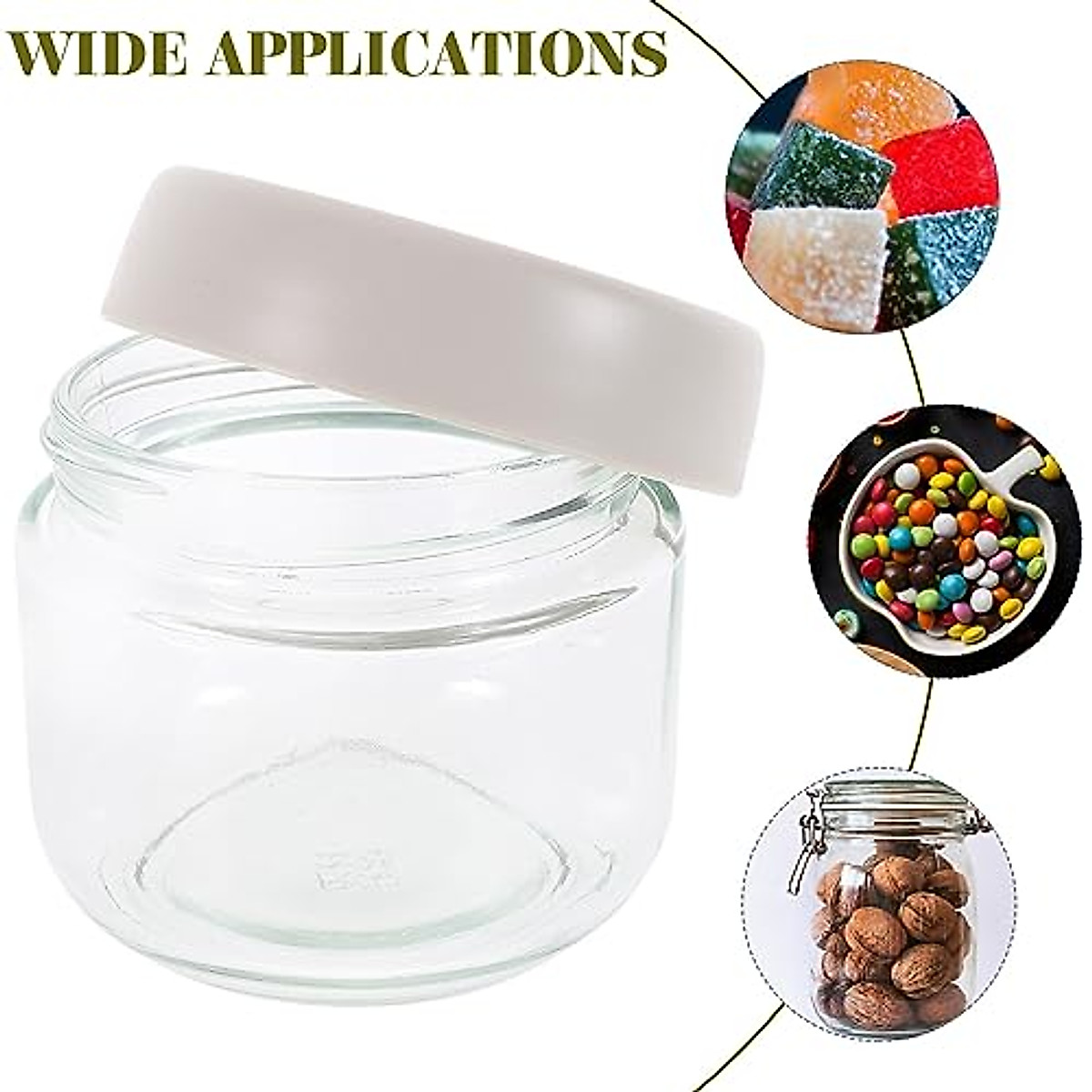 Terrarium 2pcs Small Clear Glass Storage Jars 280ml Lidded Cereal Canisters Airtight Coffee Bean Loose Leaf Tea Containers for Home Kitchen Food Containers