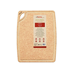 Elihome Classic Series MEDIUM Cutting Board for Kitchen- Natural Wood Fiber Composite, Dishwasher Safe, Eco-Friendly, Juice Grooves, Non-Porous, Reversible, BPA Free, Made in USA, 13"x 10"x 1/4”
