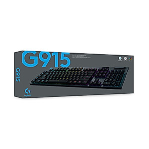 Logitech G915 Mechanical Gaming Keyboard, Low Profile GL Linear Key Switch, LIGHTSYNC RGB, Advanced LIGHTSPEED Wireless and Bluetooth Support,Black