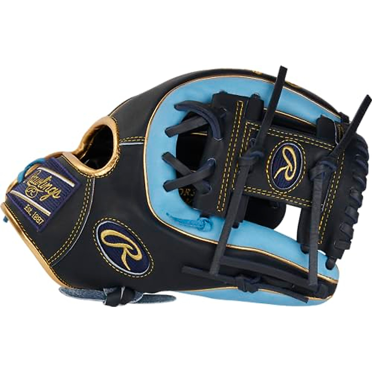 Rawlings | HEART OF THE HIDE R2G Baseball Glove | Right Hand Throw | 11.5" - Pro I-Web | Navy/Columbia Blue