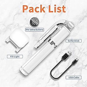 Selfie Stick with Fill Light, Tupwoon Extendable [42 Inch] Selfie Stick with Detachable Remote, Portable Phone Tripod Stand, Compatible with iPhone 14/13/12/11, Samsung Google Smartphones