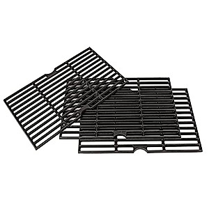 Hisencn Grill Grates Replacement for DGF510SBP, DGF510SSP, DGF510SSP-D, Uniflame GBC1059WB, GBC1059WE-C, Cast Iron Cooking Grid For Backyard Grill BY12-084-029-98 and Other Gas Grill Models, 16 1/4 in
