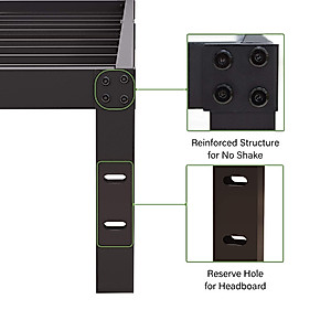 45MinST 14 Inch Reinforced Platform Bed Frame/3500lbs Heavy Duty/Easy Assembly Mattress Foundation/Steel Slat/Noise Free/No Box Spring Needed, California King