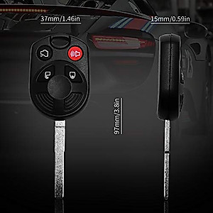 Tyranway Keyless Entry Key Fob Fit for Ford Escape/C-Max/Focus/Transit/Transit Connect/Fiesta (OUCD6000022) 4-Btn