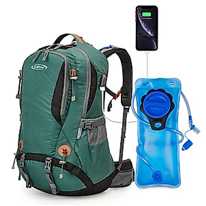 G4Free 50L Hiking Backpack Waterproof Daypack with 2L BPA Free Bladder for Outdoor Camping Climbing Backpack with Rain Cover