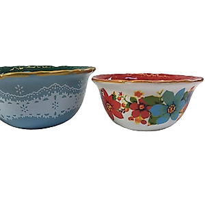The Pioneer Woman Measuring Bowl Set 4pc Frost Floral Cups