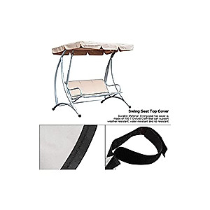 Waterproof Patio Swing Canopy Cover Set - Patio Swing Cushion Cover 3 Person Swing Seat Cover Replacement Anti Dust Protector 74.80 x 51.97 x 5.91 inch(Beige)