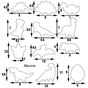 MrCookie New Dinosaur Cookie Cutters Set,Mini Small Sizes,24pcs Biscuit Molds for Kids,Cookie Molds for Baking, DIY, Kitchen, Cake, Kid's Dinosaur Party.
