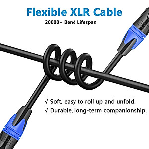 AQOOL XLR Cable 25ft 4 Pack, XLR Male to Female 3-Pin Microphone Cables, Premium Balanced Mic Cables XLR Speaker Cable 25 Feet