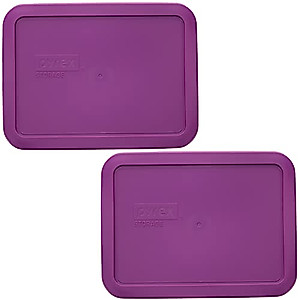 Pyrex 7210-PC 3-Cup Thistle Purple Plastic Food Storage Replacement Lid, Made in USA - 2 Pack