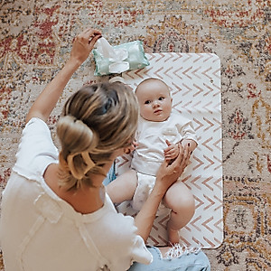 Sunshine and Poppy Vegan Leather Baby Changing Mat - Diaper Changing Mat, Wipeable Changing Pad, Travel Friendly, Portable, Foldable Changing Pad for Babies or Toddlers