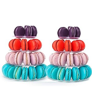 Candora 2Pcs 4-Storey Macaron Display Stand Cake Stand Macaron Tower