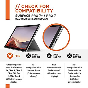 URBAN ARMOR GEAR UAG Designed for Microsoft Surface Pro 7 Plus, Pro 7, Pro 6, Pro 5th Gen (2017) (LTE), Pro 4 Feather-Light Rugged [Black] Aluminum Stand Military Drop Tested Case
