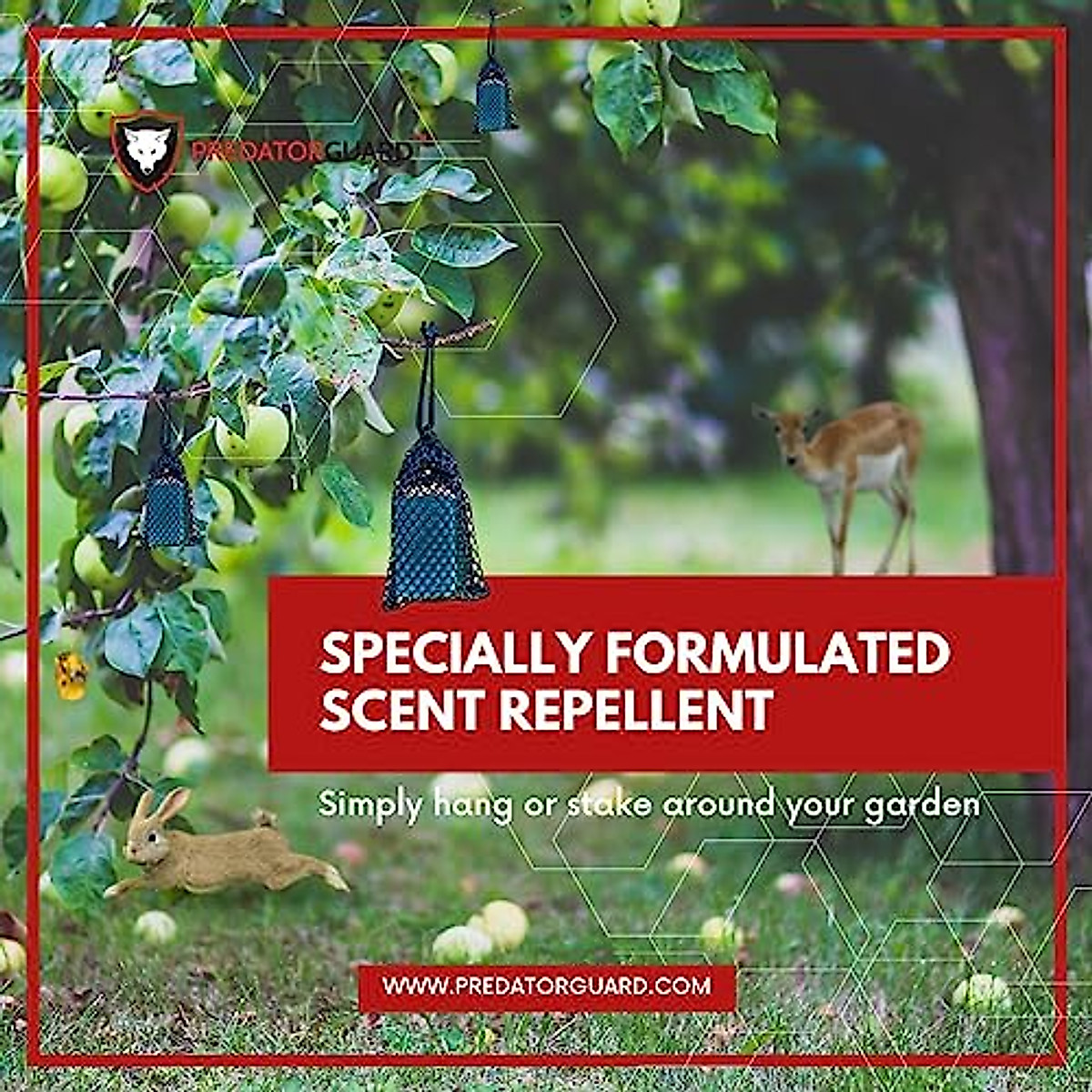 Deer Repel Deer Repellent Plants Pouches - Stop Deer and Rabbits Eating Plants Trees Gardens and Vegetables - 10 Pack Lasts 12 Months - All Natural Ingredients
