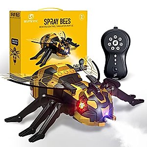 Remote Control Bee Kids Toys - Realistic RC Bee Robot, Robot Toys for Kids with Music, LED Light, Toys for 3 4 5 6 7 8 9 10 11 12+ Year Old Boys/Girls, Gifts for Christmas Easter Halloween, Birthday