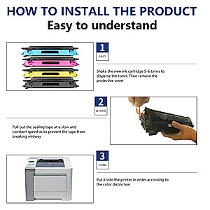 TN-115 Toner Cartridges High Yield Color 4 Pack (1BK+1C+1M+1Y) TANFER Compatible Replacement for Brother HL-4070CDW HL-4040CN HL-4050CDN DCP-9040CN Printers