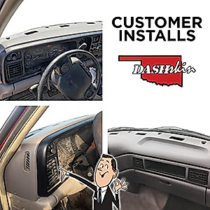 DashSkin USA (NOT Made in China!) Molded Dash Cover Compatible with 94-97 Dodge Ram 1500/2500/3500 in Medium Quartz - Easy Cracked Dashboard Fix - Made in America