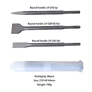 ✪ 3x SDS Plus Chisel Set Round Handle Point Chisel Flat Chisel Wide Chisel Tools
