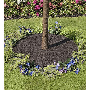 Plow & Hearth 55632 Recycled Rubber Permanent Garden Mulch Border, 120 L x 4.50 W, Black