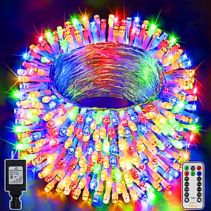 Ollny Outdoor String Lights Waterproof, 400LED 132ft Multicolor Fairy Lights with Remote 8 Modes Timer, 29V Plug-in String Lights for Bedroom Indoor Outside Party Christmas Decorations