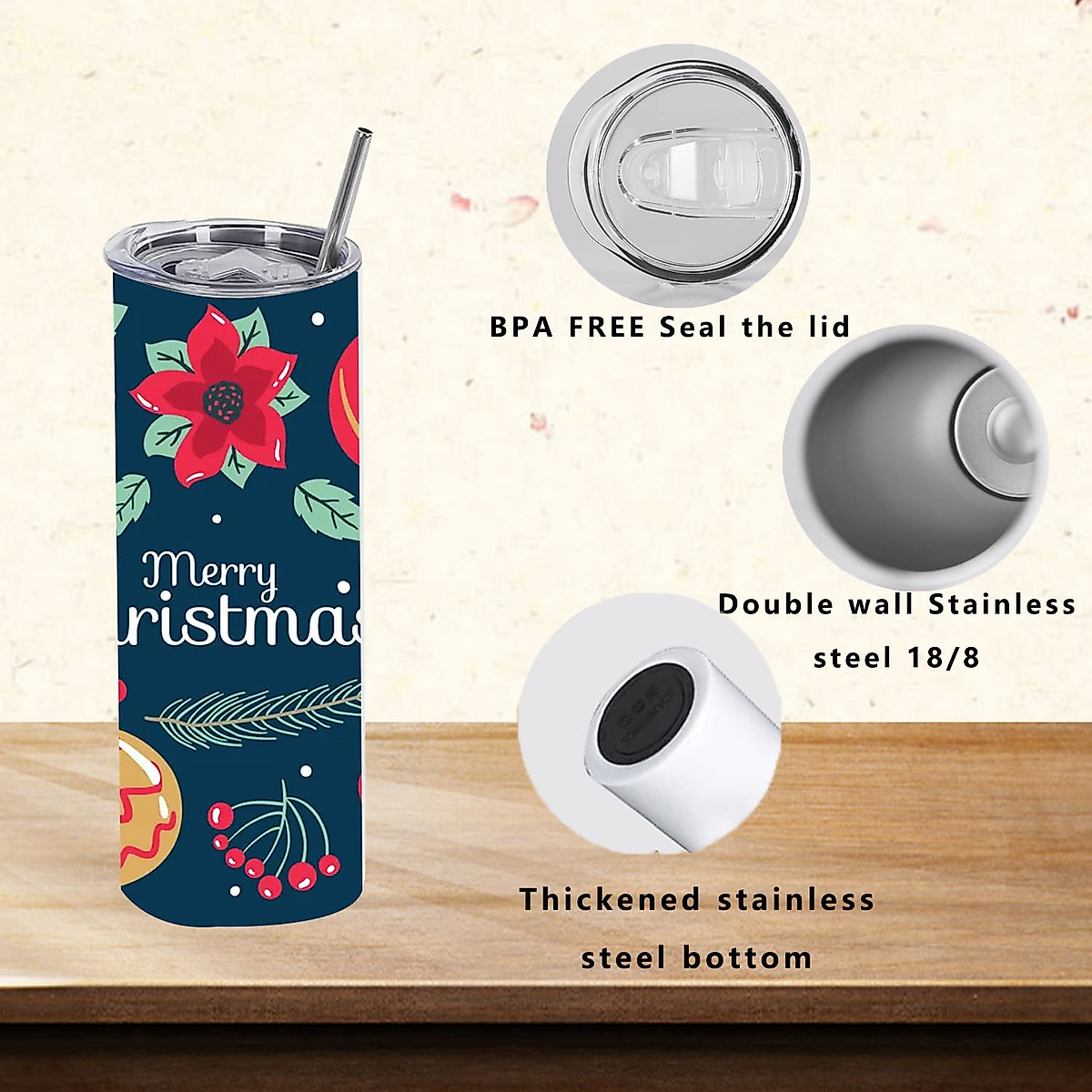 Mazoho 6 Pack Sublimation BlanksTumblers Bulk 20 oz Skinny Straight Tumbler for Heat Transfer, Vacuum Insulation Double Wall Stainless Steel Tumbler with Lid and Straw,Individually Boxed