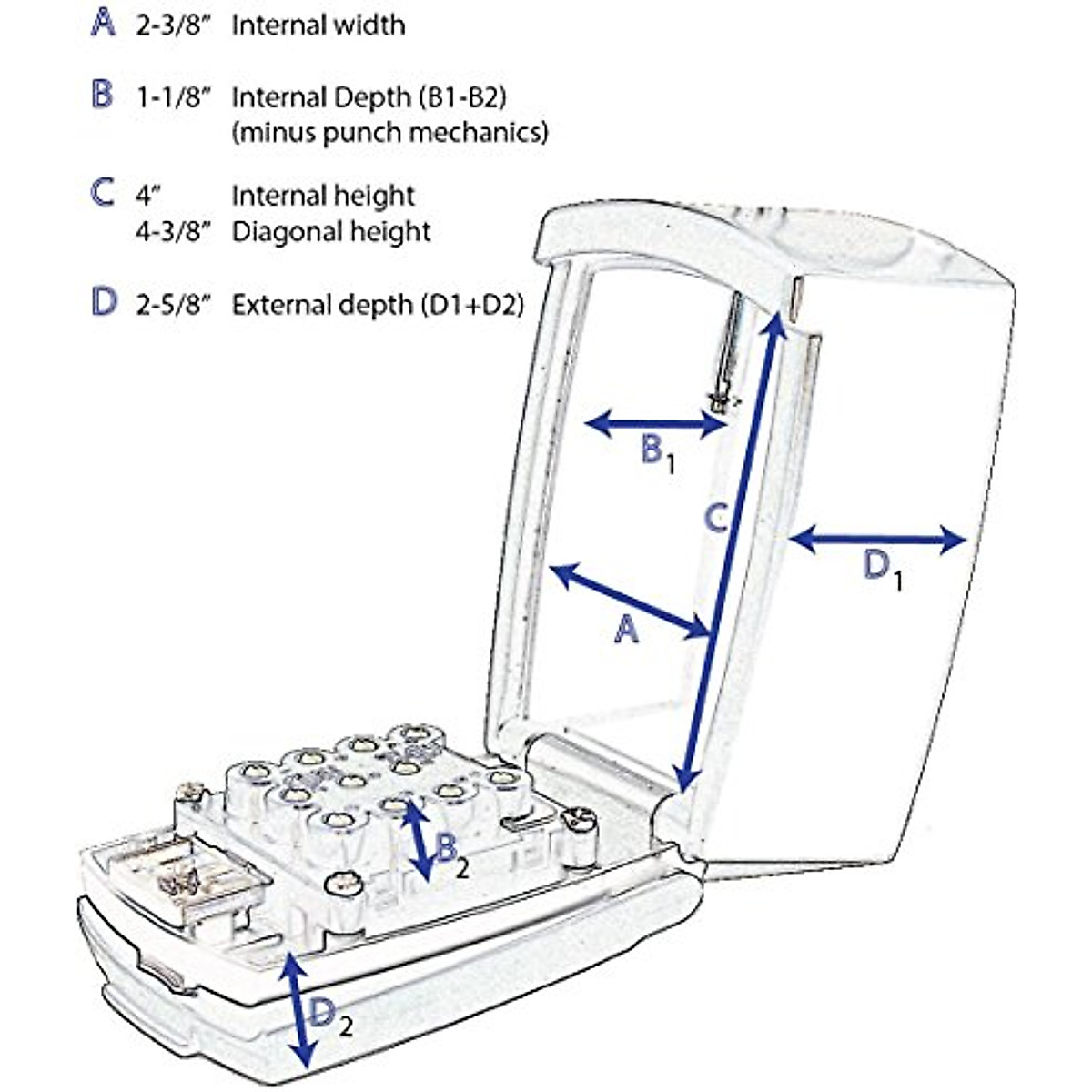 KeyGuard SL-590 Punch Button Key Storage Wall Mount Lock Box, Black Finish