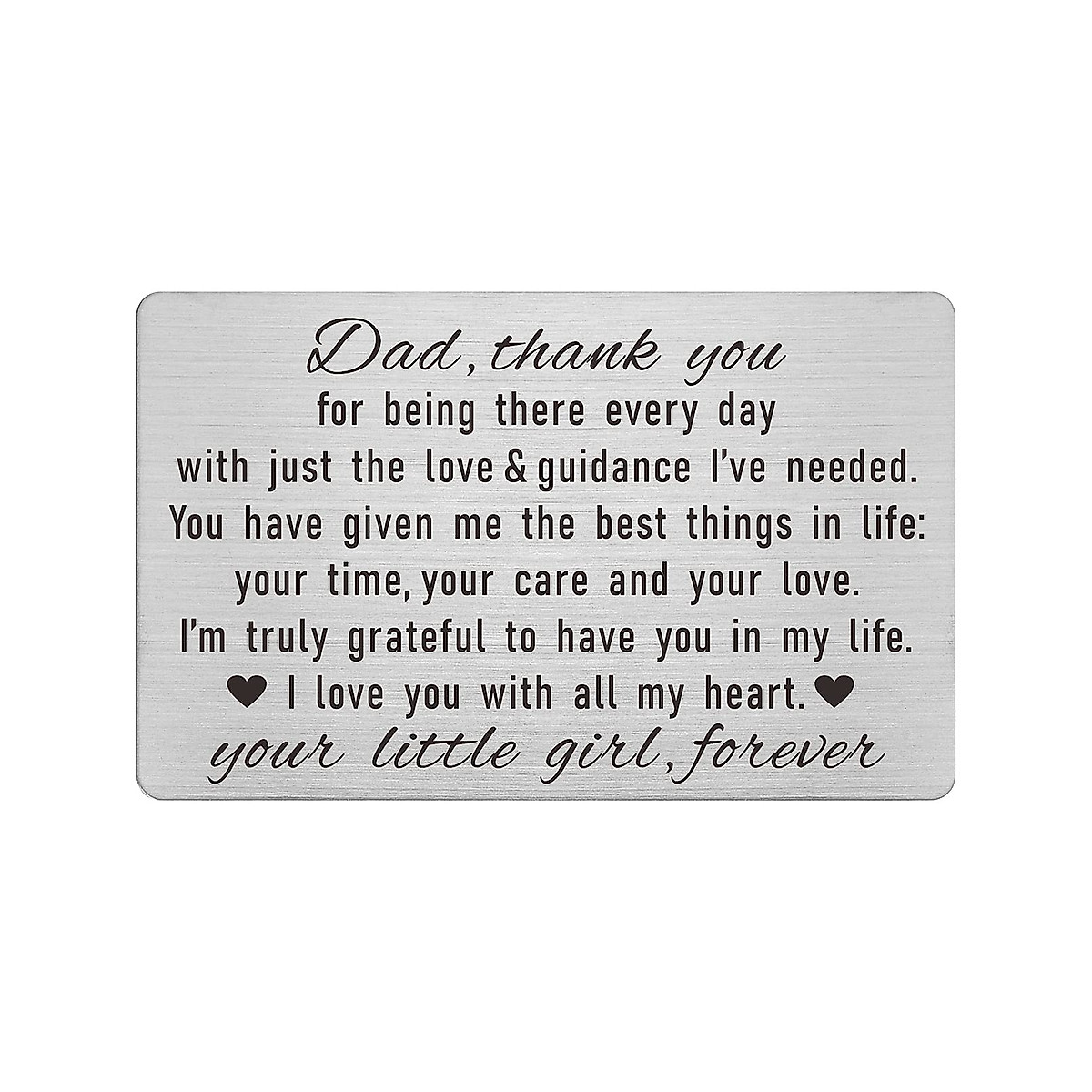 Laluminter Dad Gifts from Daughter - Thank You Dad Engraved Wallet Card Inserts - Father Fathers Day Christmas Keepsake