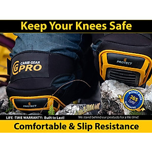 Knee Pads For Men Work Heavy Duty Pad Design For Construction Tiling Gardening Flooring install Extra Gel and Cushion Support Long Kneeling Anti-Slip Stretchable Thigh Straps Bonus:Safety Glasses & Gloves