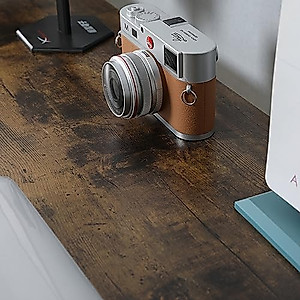 Kindmin Study Computer Desk 55/63 inch Home Office Writing Small Desk, Modern Simple Style PC Table with Freely Adjustable Hook-Type Metal Perforated Side Panels (55in-Black)