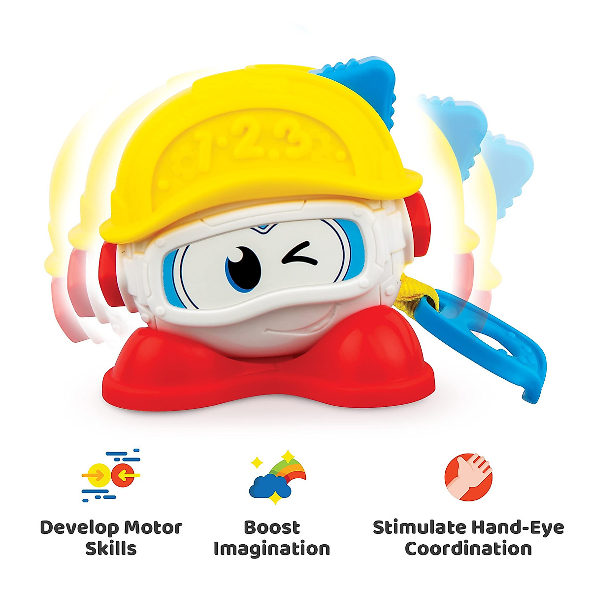 KiddoLab Kids Tape Measure - Pretend Paly Toys for Babies 6-12 Months - Wibble Wobble Toy with Pull String & Lock - Early Developmental Fine Motor Skills 12-18 Months Baby Toys